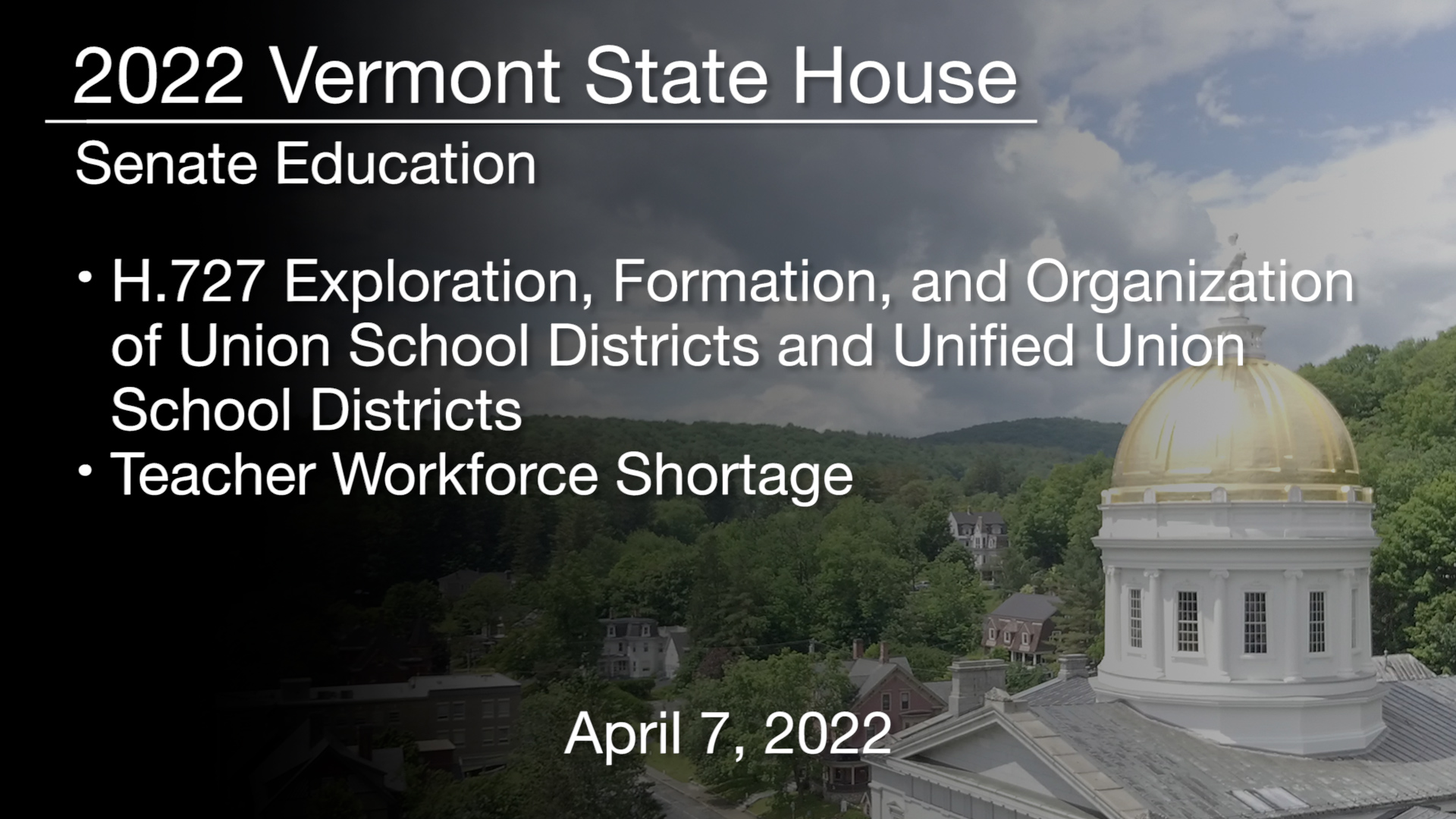 H.727 Union School Districts/Unified Union School Districts, Teacher ...