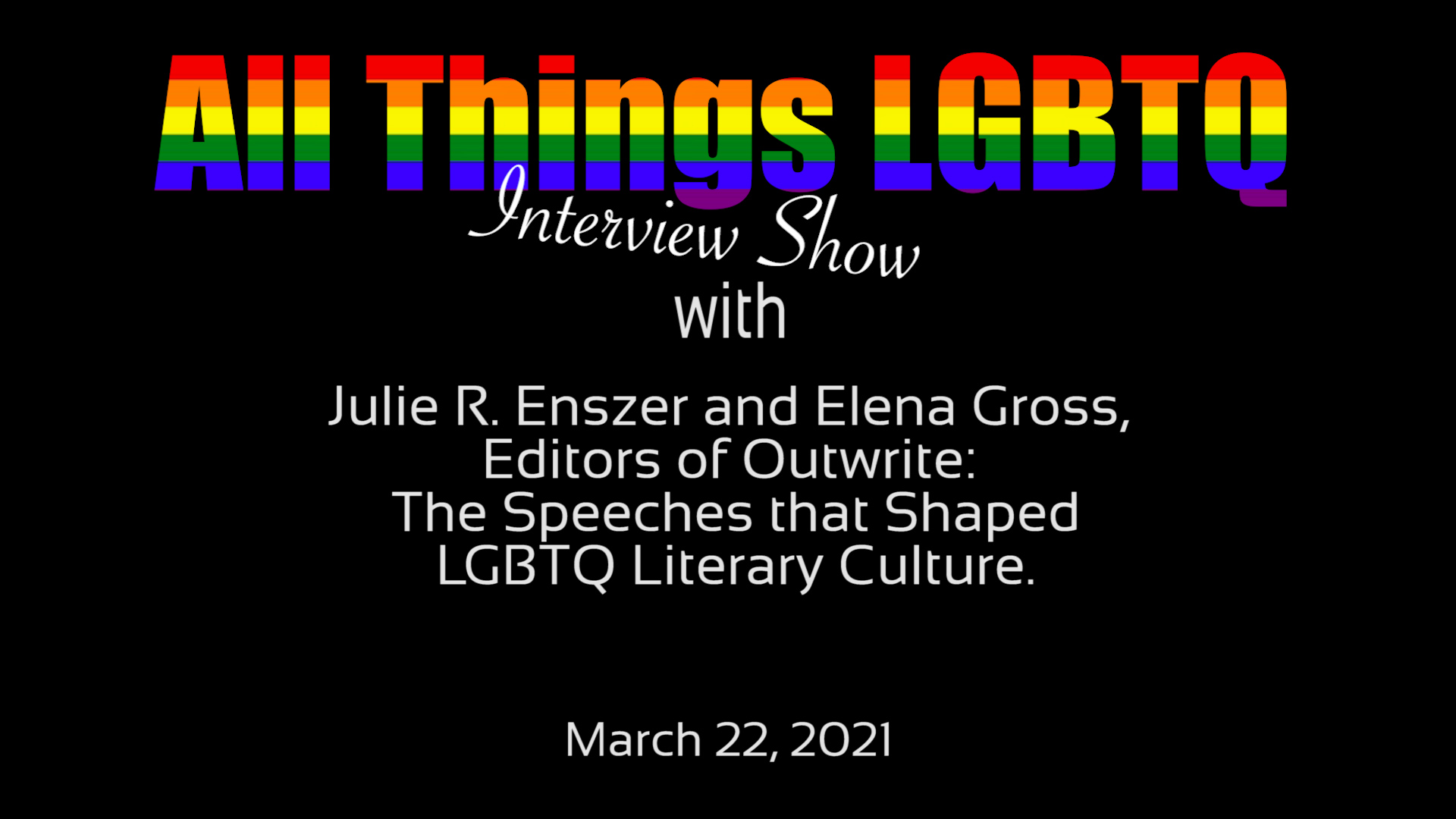 Interview Show: Julie R. Enszer and Elena Gross | Onion River Community ...