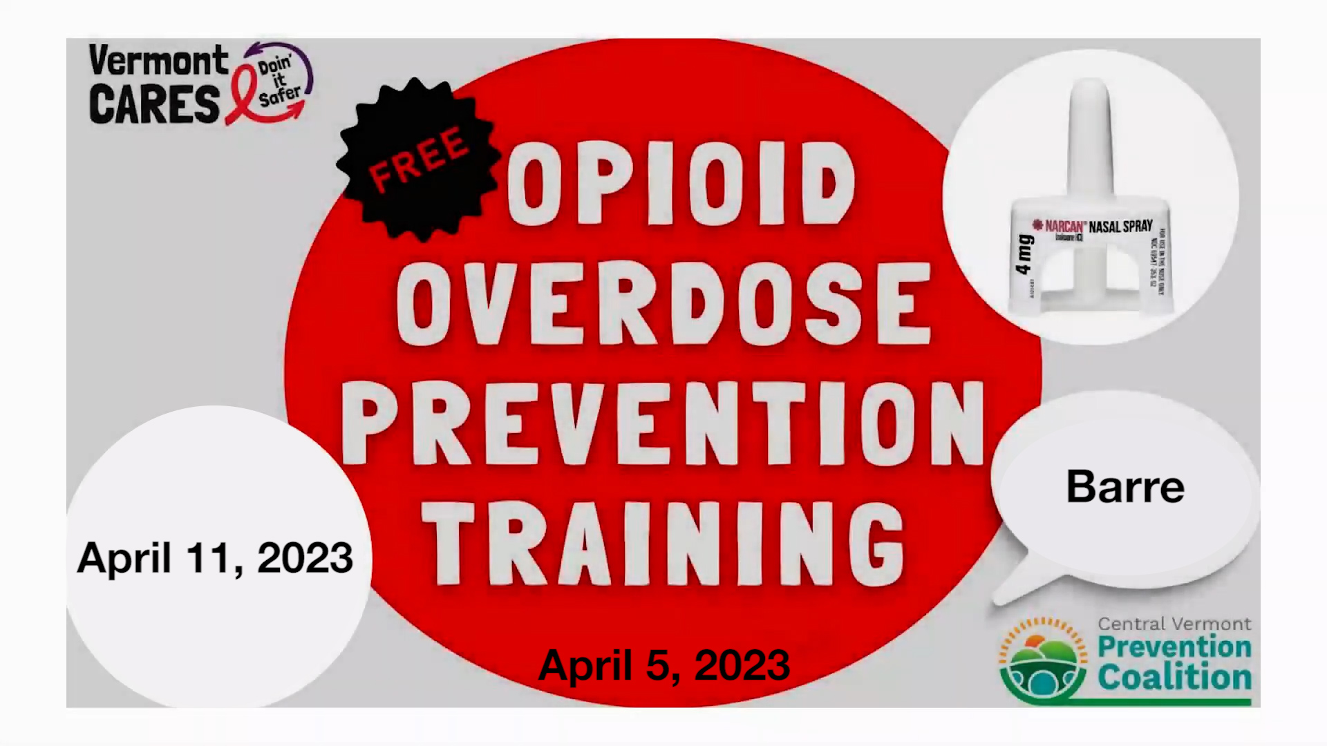 Opioid Overdose Prevention Training - Barre 4/11/2023 | Onion River ...