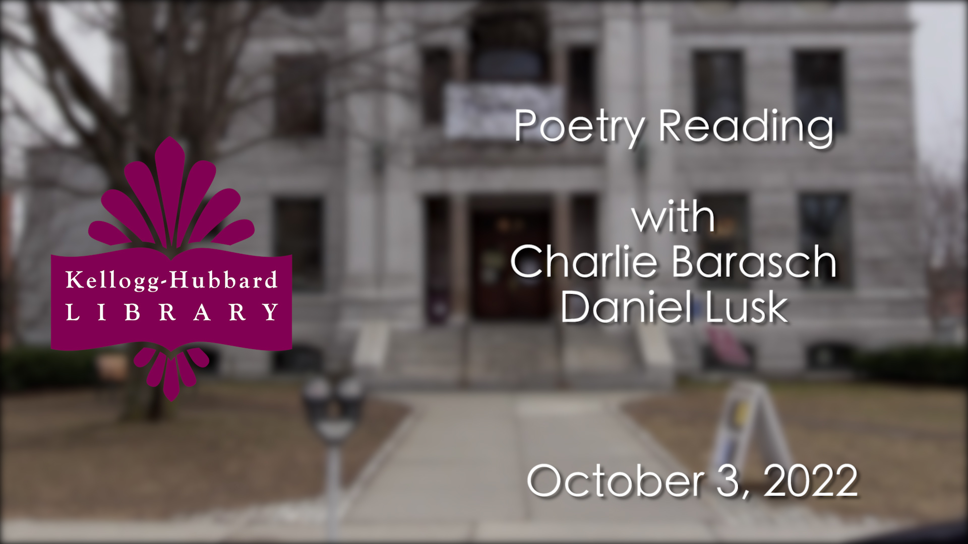 Poetry Reading with Charlie Barasch and Daniel Lusk | Onion River ...